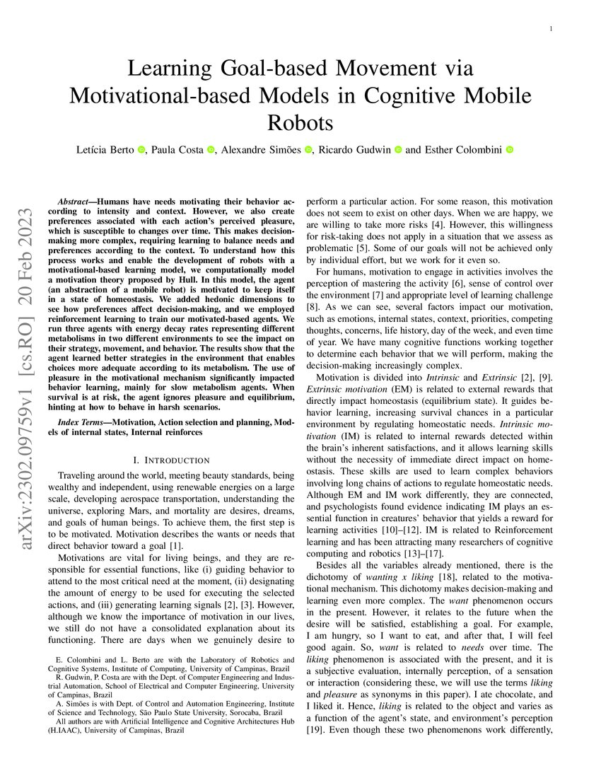 Learning Goal-based Movement via Motivational-based Models in Cognitive ...