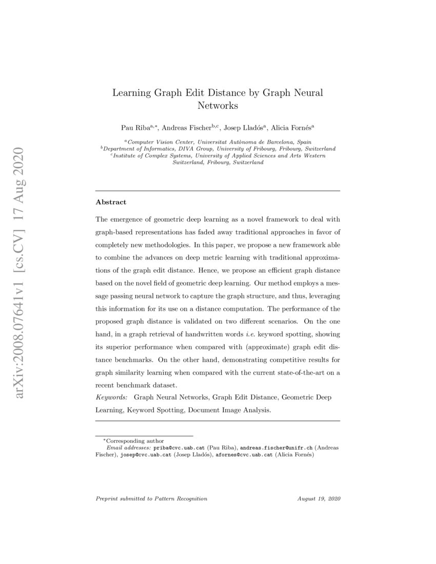 Learning Graph Edit Distance By Graph Neural Networks Deepai 5643