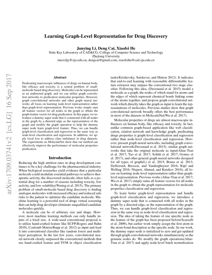 Learning Graph-Level Representation for Drug Discovery | DeepAI