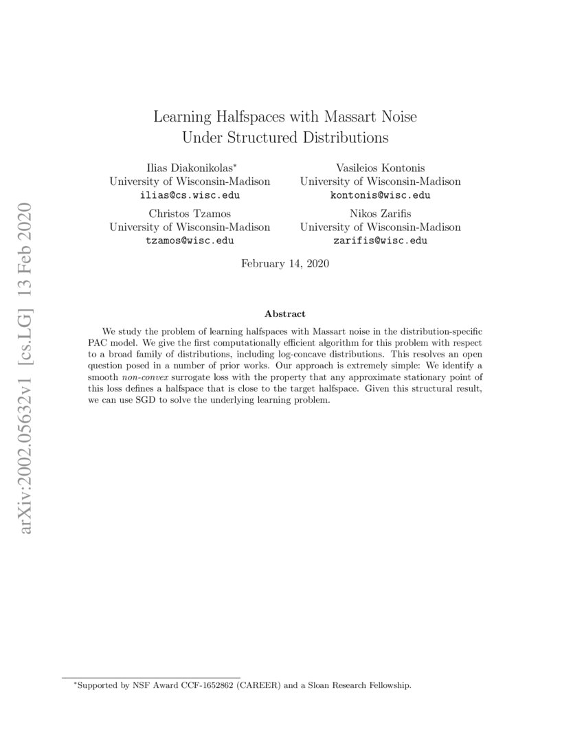 Learning Halfspaces With Massart Noise Under Structured Distributions Deepai