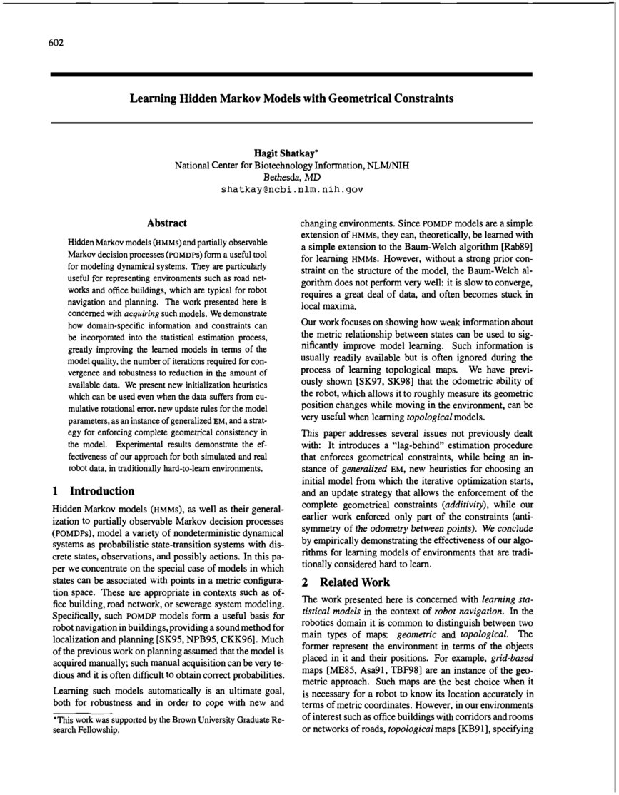 Learning Hidden Markov Models with Geometrical Constraints | DeepAI