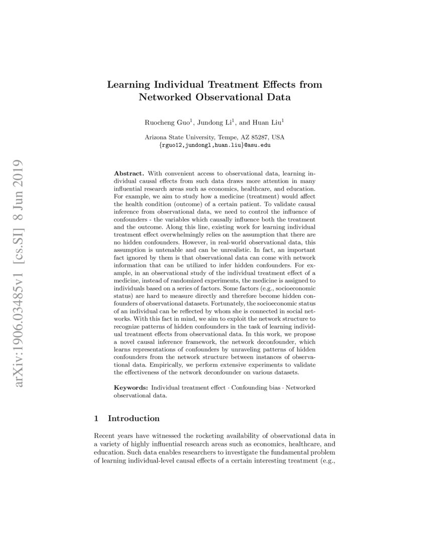 Learning Individual Treatment Effects from Networked Observational Data ...