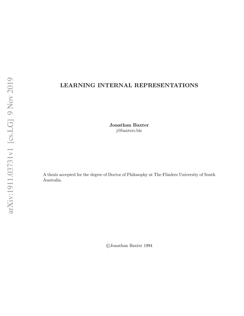 Learning Internal Representations | DeepAI