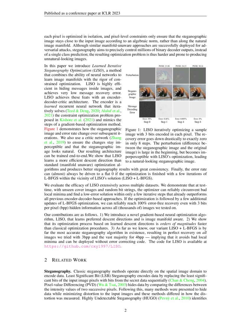 Learning Iterative Neural Optimizers For Image Steganography Deepai