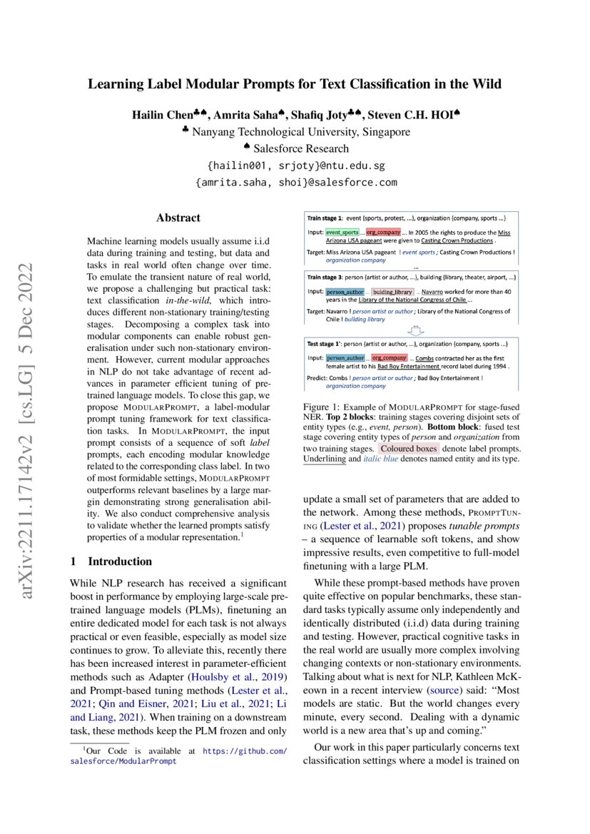 Learning Label Modular Prompts for Text Classification in the Wild | DeepAI
