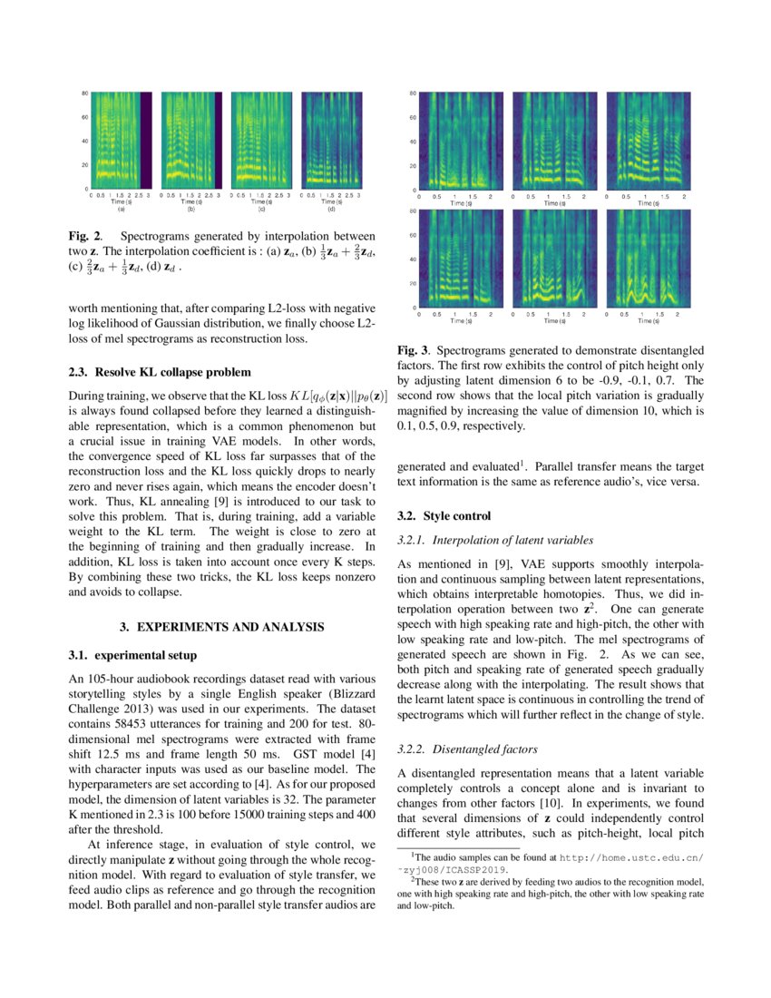Learning Latent Representations For Style Control And Transfer In End To End Speech Synthesis