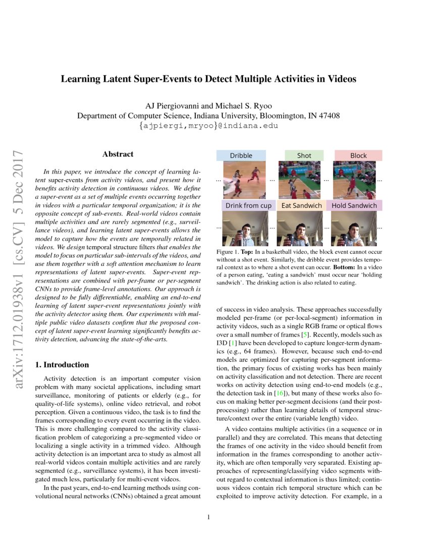 Learning Latent Super-Events to Detect Multiple Activities in Videos | DeepAI