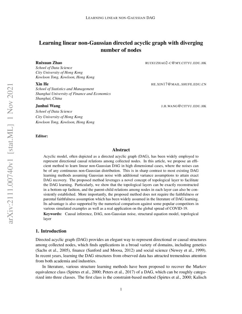 Learning linear non-Gaussian directed acyclic graph with diverging ...