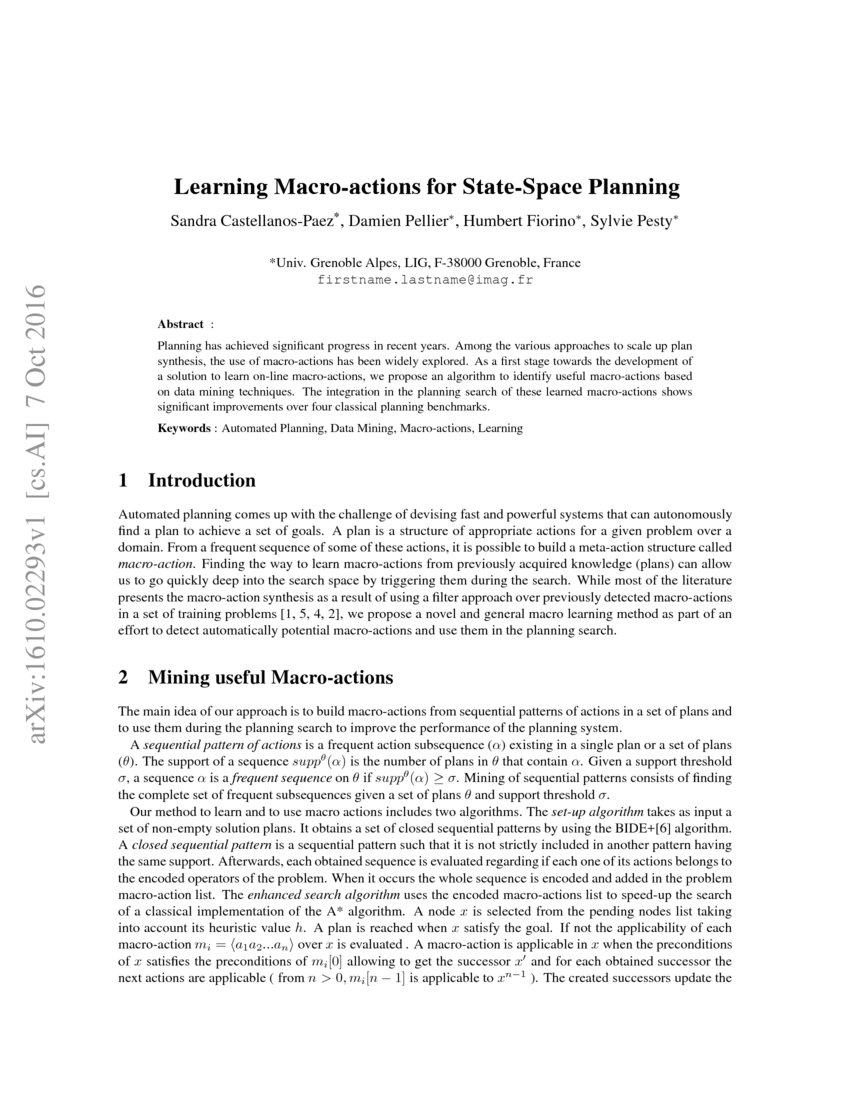 Learning Macro actions For State Space Planning DeepAI learning-macro-actions-for-state-space-planning-deepai