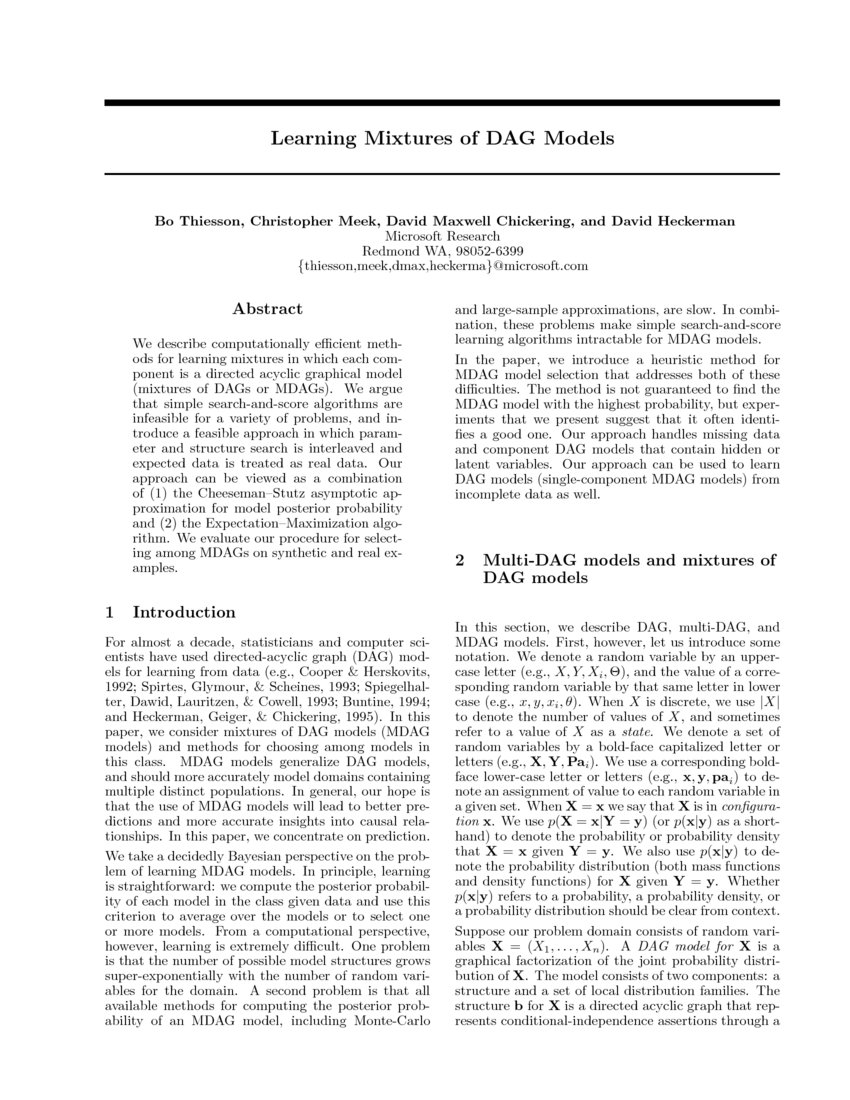 Learning Mixtures of DAG Models | DeepAI