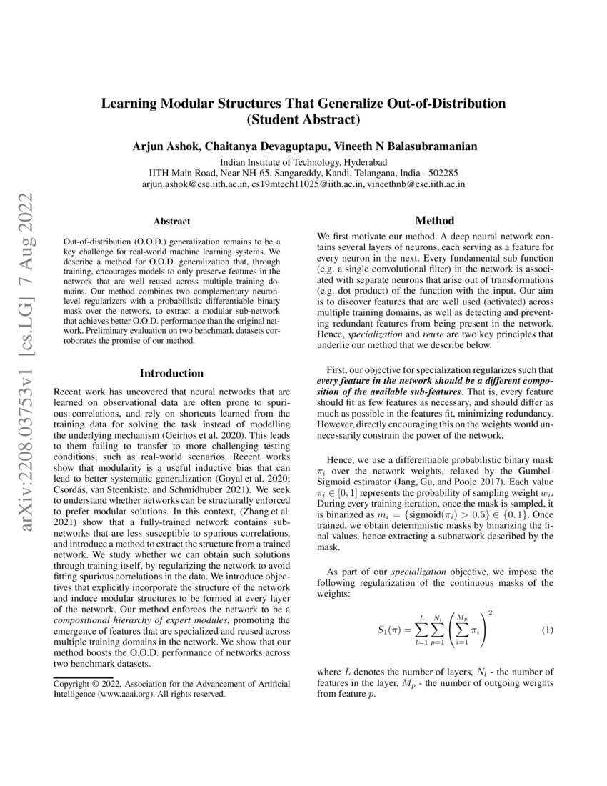 Learning Modular Structures That Generalize Out Of Distribution Deepai