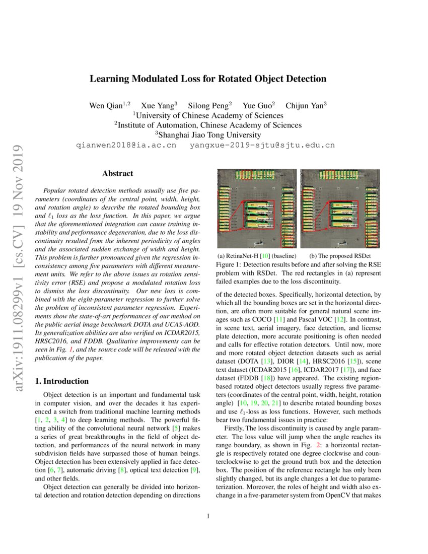 Learning Modulated Loss for Rotated Object Detection | DeepAI