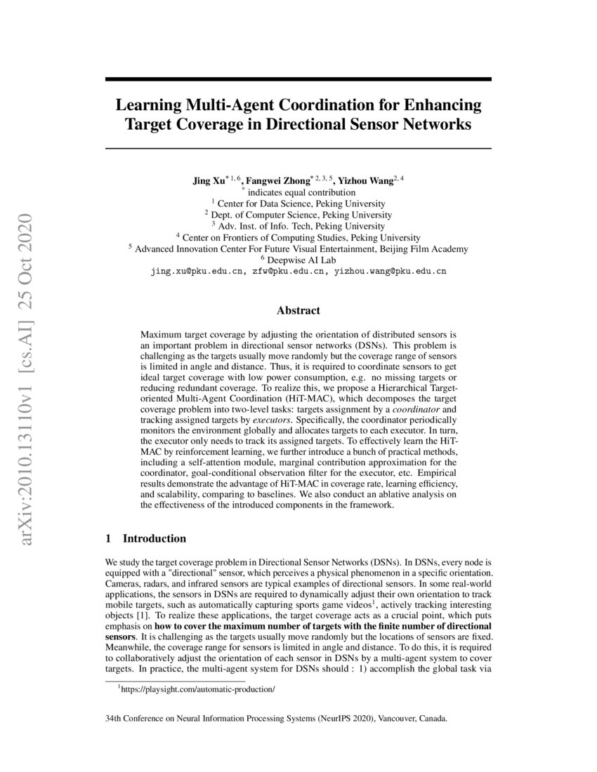 Learning Multi Agent Coordination For Enhancing Target Coverage In Directional Sensor Networks