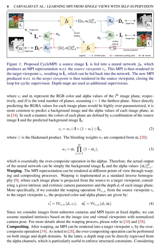 Learning multiplane images from single views with self-supervision | DeepAI