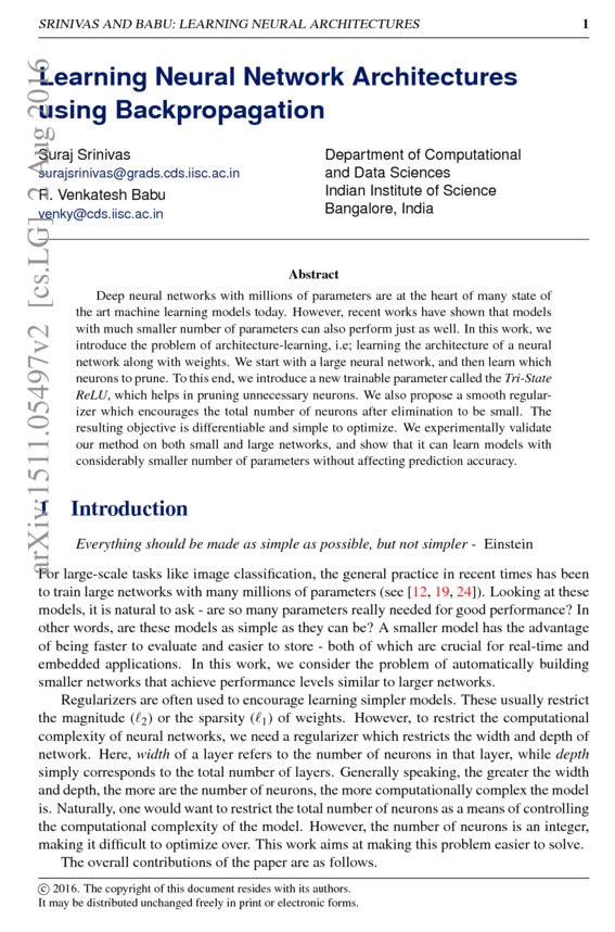 Learning Neural Network Architectures Using Backpropagation Deepai