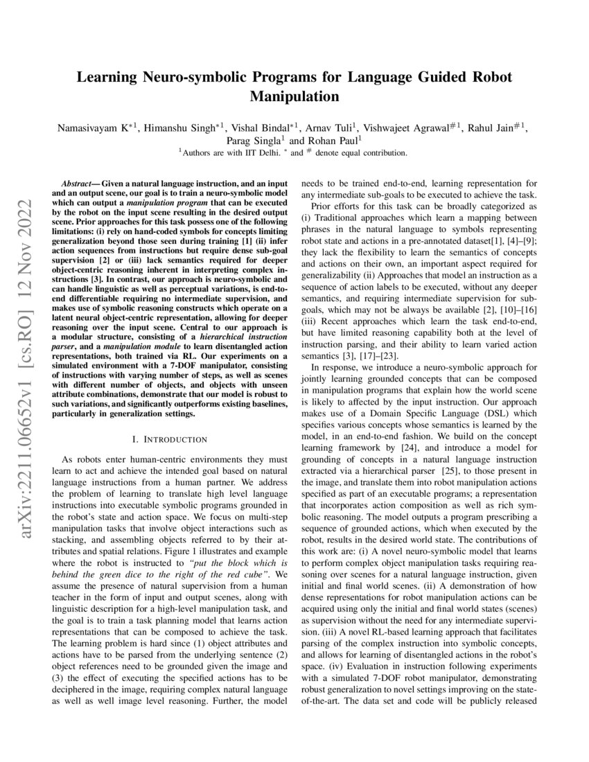Learning Neuro-symbolic Programs for Language Guided Robot Manipulation ... Learning Neuro-symbolic Programs for Language Guided Robot Manipulation ...