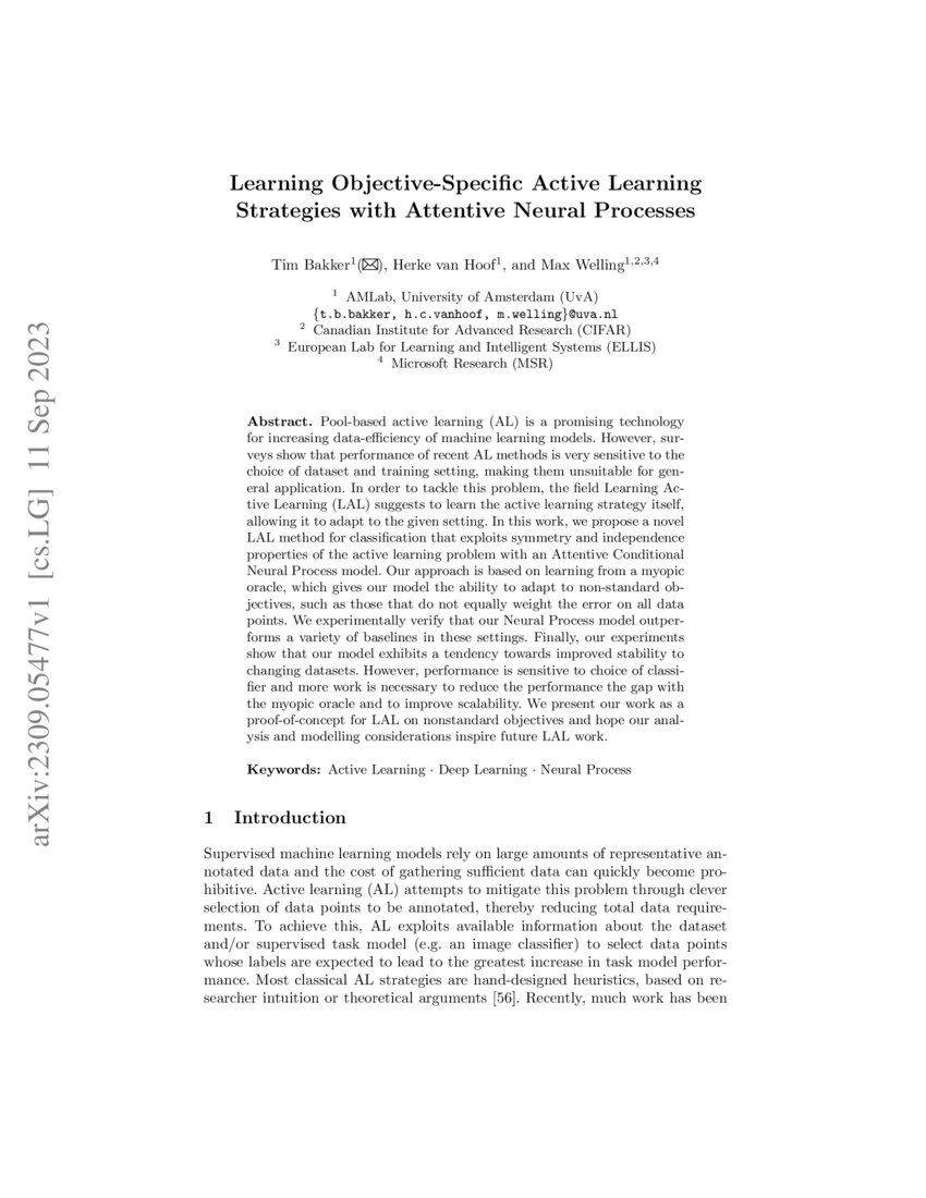 Learning Objective Specific Active Learning Strategies With Attentive
