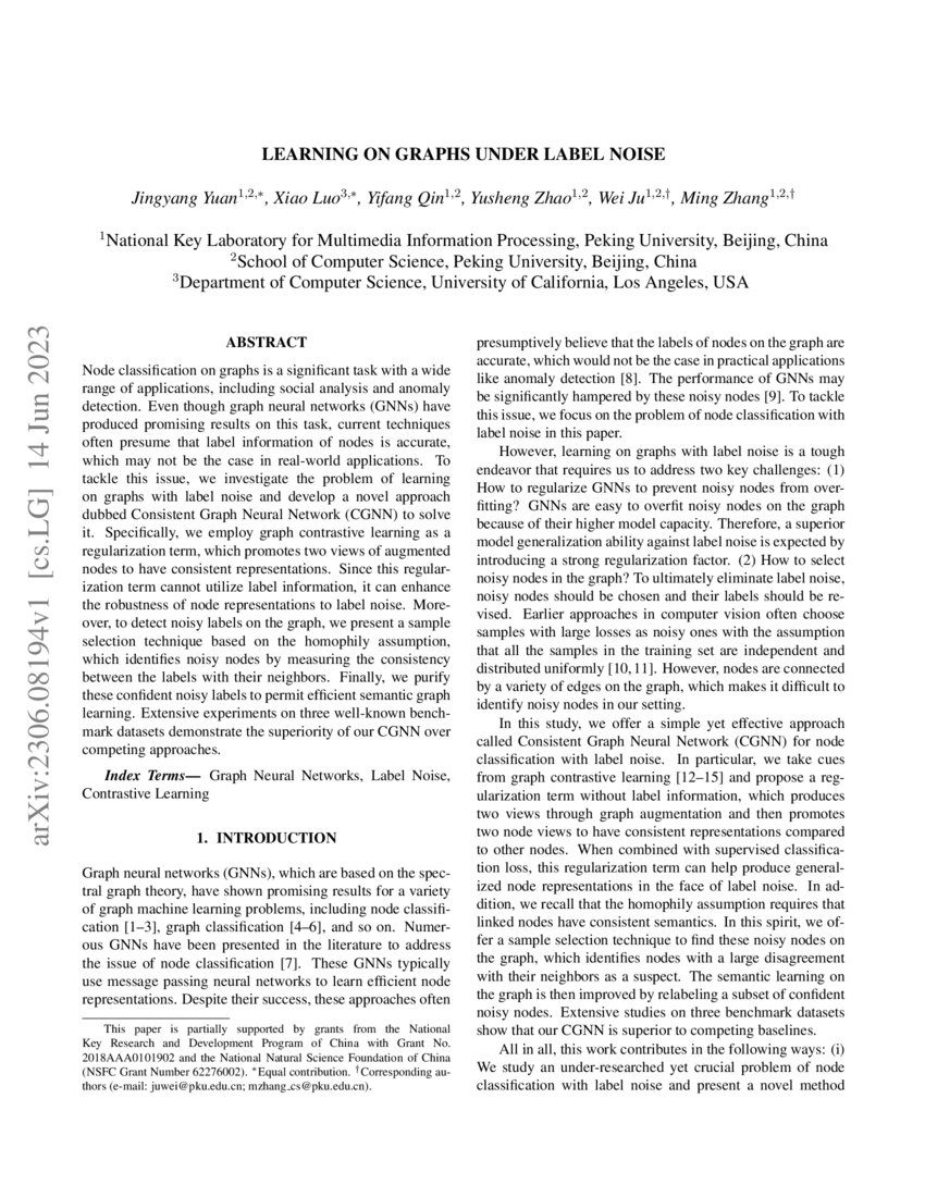 Learning on Graphs under Label Noise | DeepAI