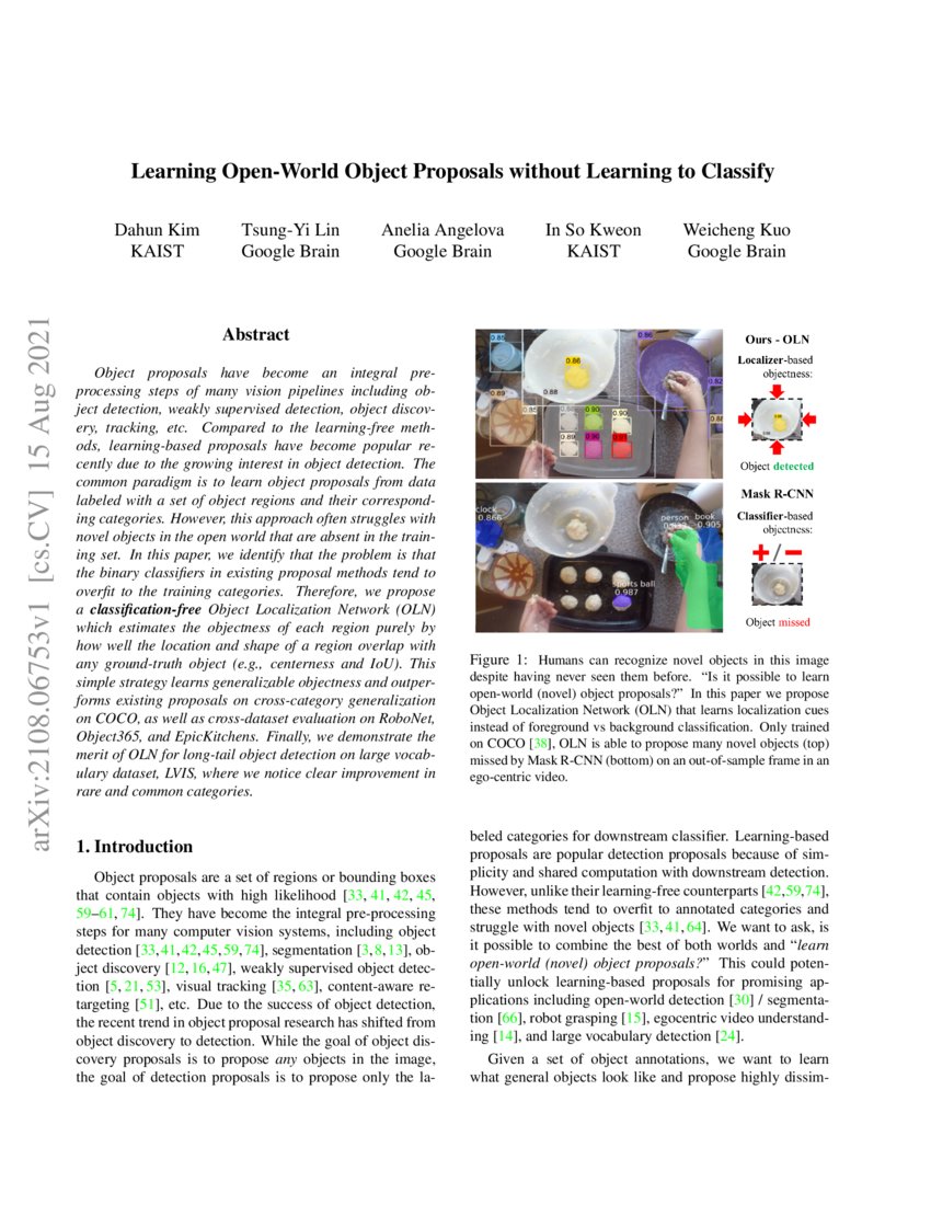 Learning Open World Object Proposals Without Learning To Classify Deepai