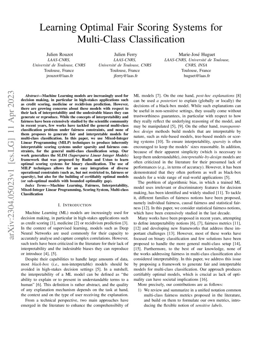 Learning Optimal Fair Scoring Systems for Multi-Class Classification ...