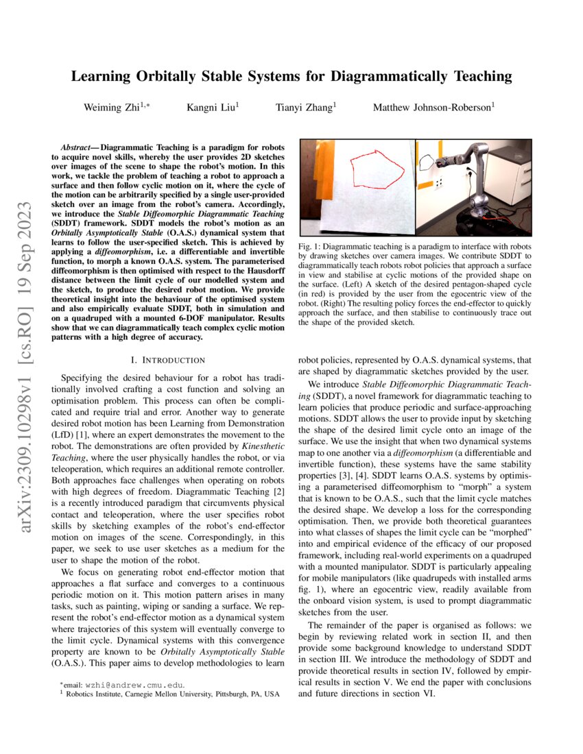 Learning Orbitally Stable Systems for Diagrammatically Teaching | DeepAI