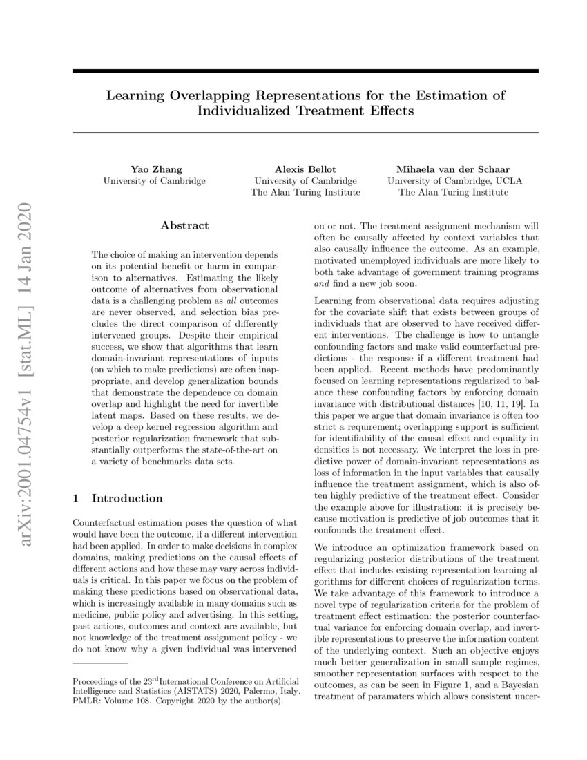 Learning Overlapping Representations for the Estimation of ...