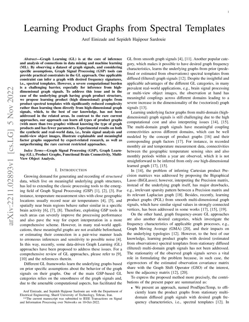 Learning Product Graphs from Spectral Templates | DeepAI