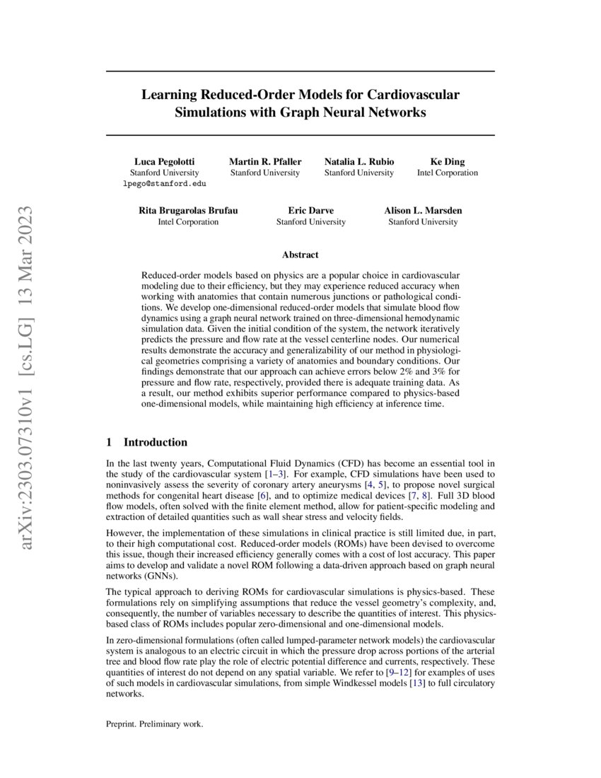 Learning Reduced Order Models For Cardiovascular Simulations With Graph