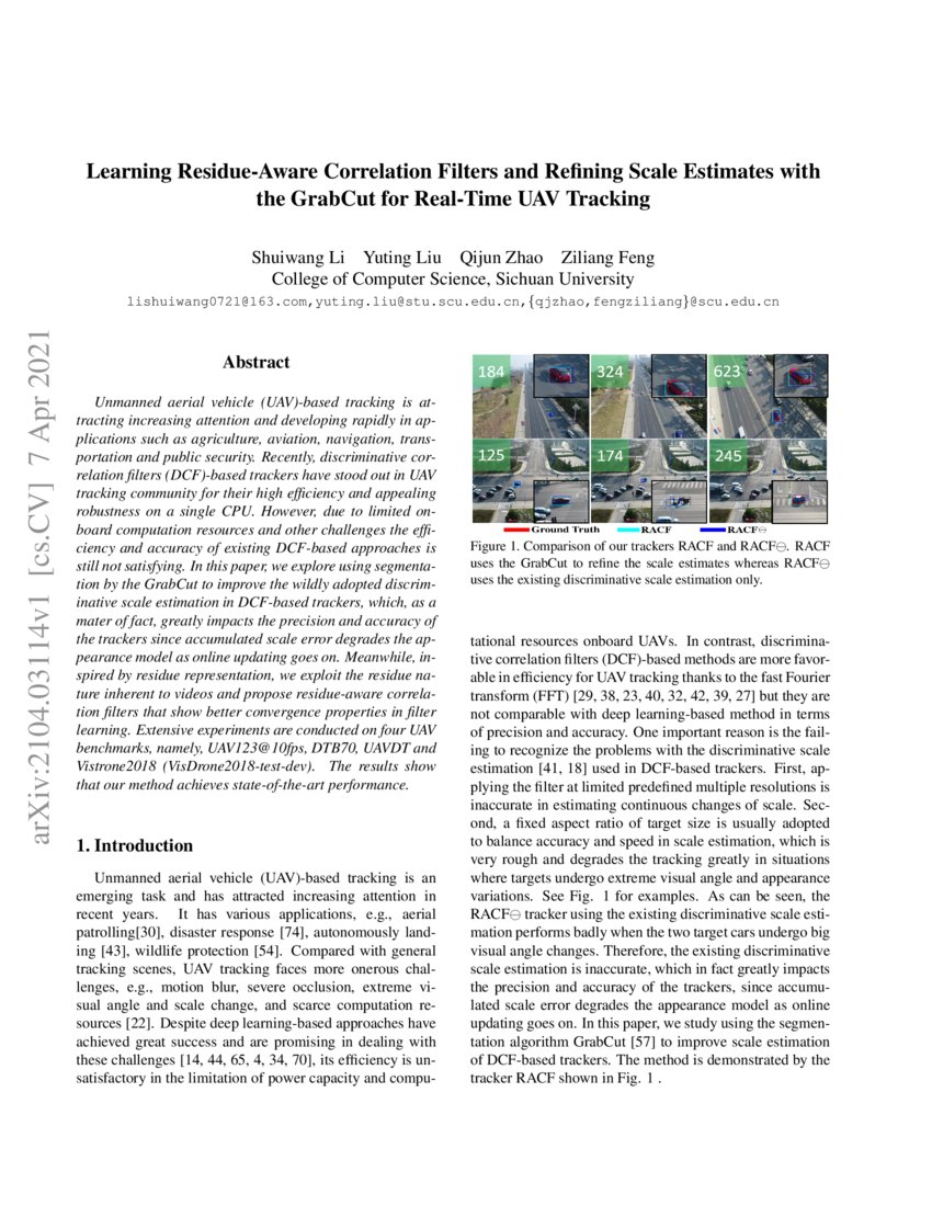 Learning Residue Aware Correlation Filters And Refining Scale Estimates With The Grabcut For