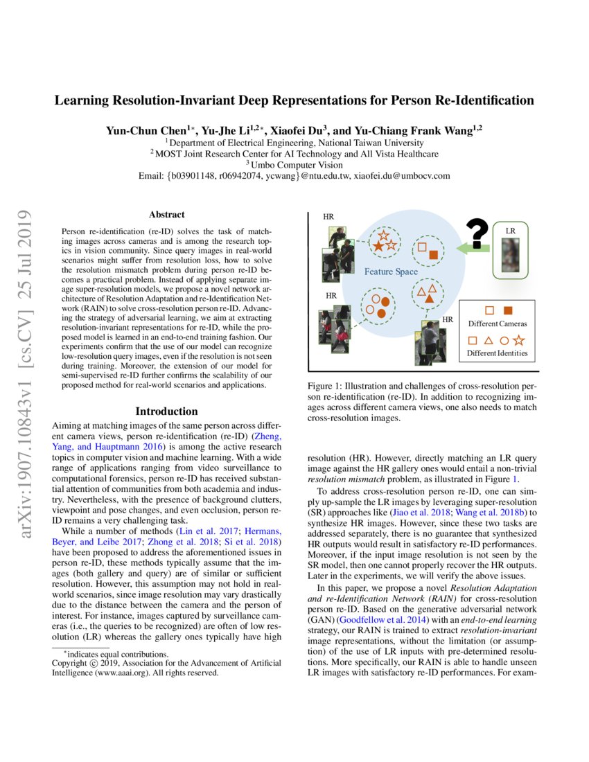 Learning Resolution-Invariant Deep Representations for Person Re ... Learning Resolution-Invariant Deep Representations for Person Re ...