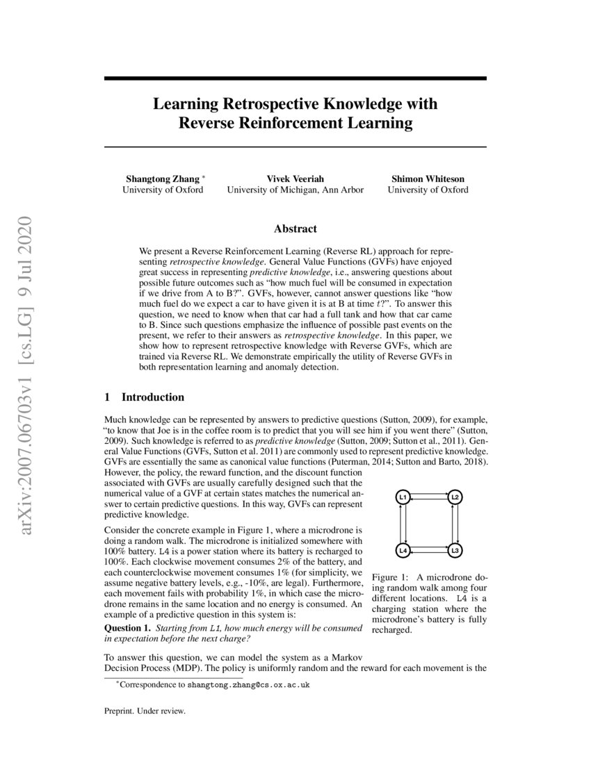 Learning Retrospective Knowledge with Reverse Reinforcement Learning ...