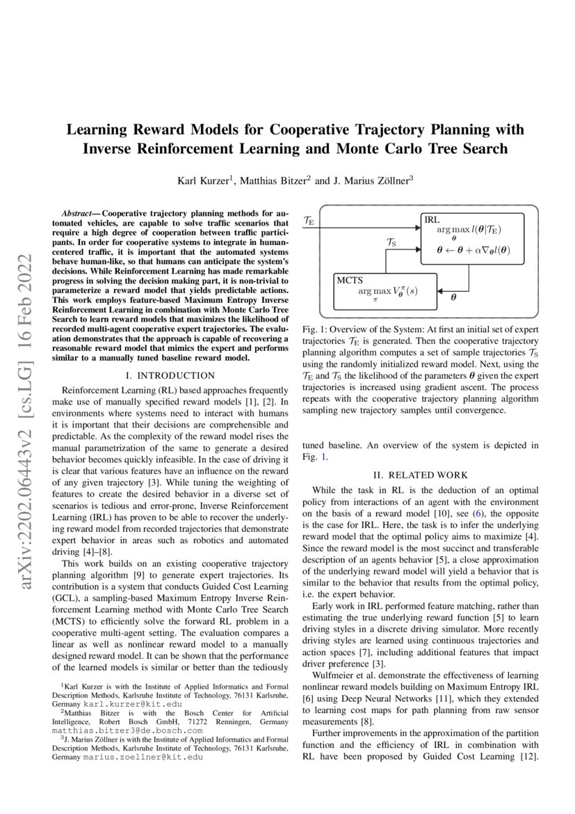 Learning Reward Models for Cooperative Trajectory Planning with Inverse ...