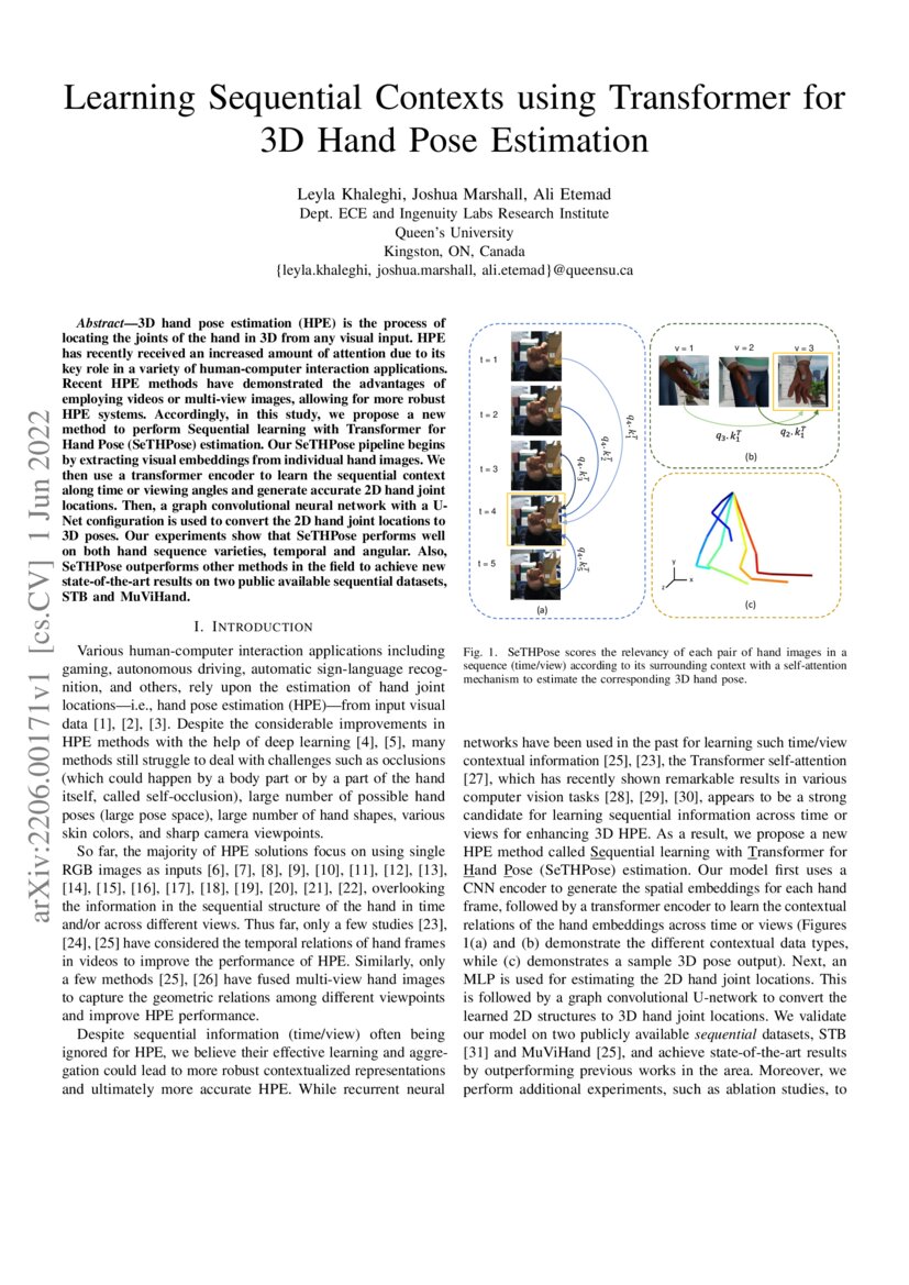 Learning Sequential Contexts using Transformer for 3D Hand Pose Estimation | DeepAI