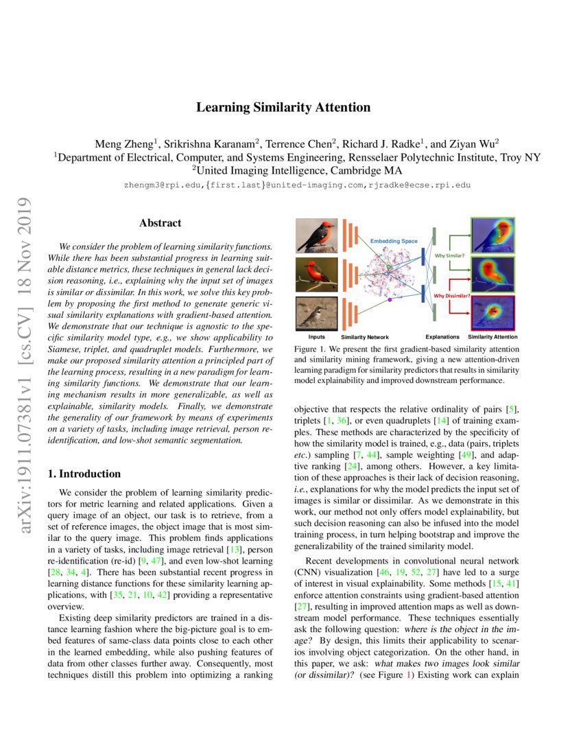 Learning Similarity Attention | DeepAI