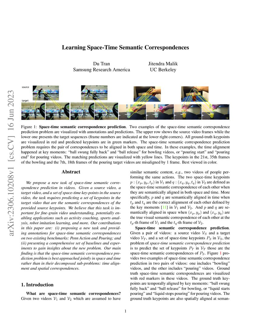 Learning Space-Time Semantic Correspondences | DeepAI