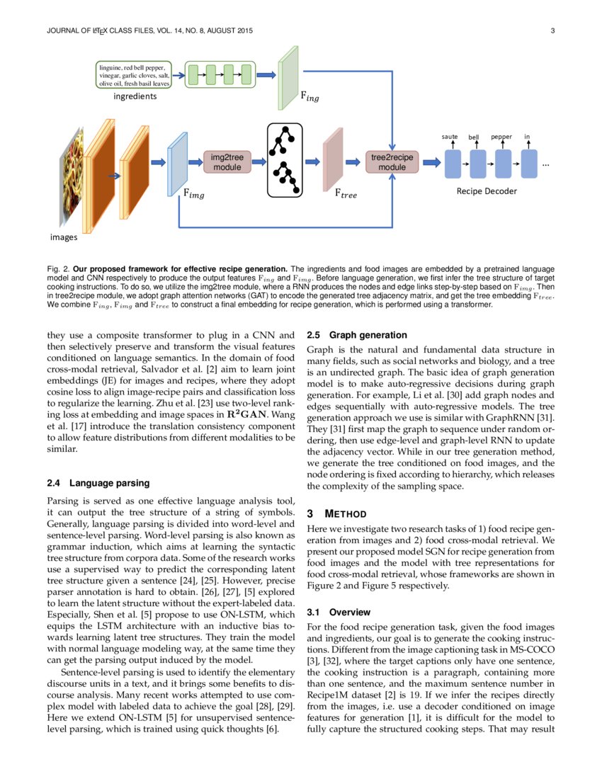 Learning Structural Representations for Recipe Generation and Food ...
