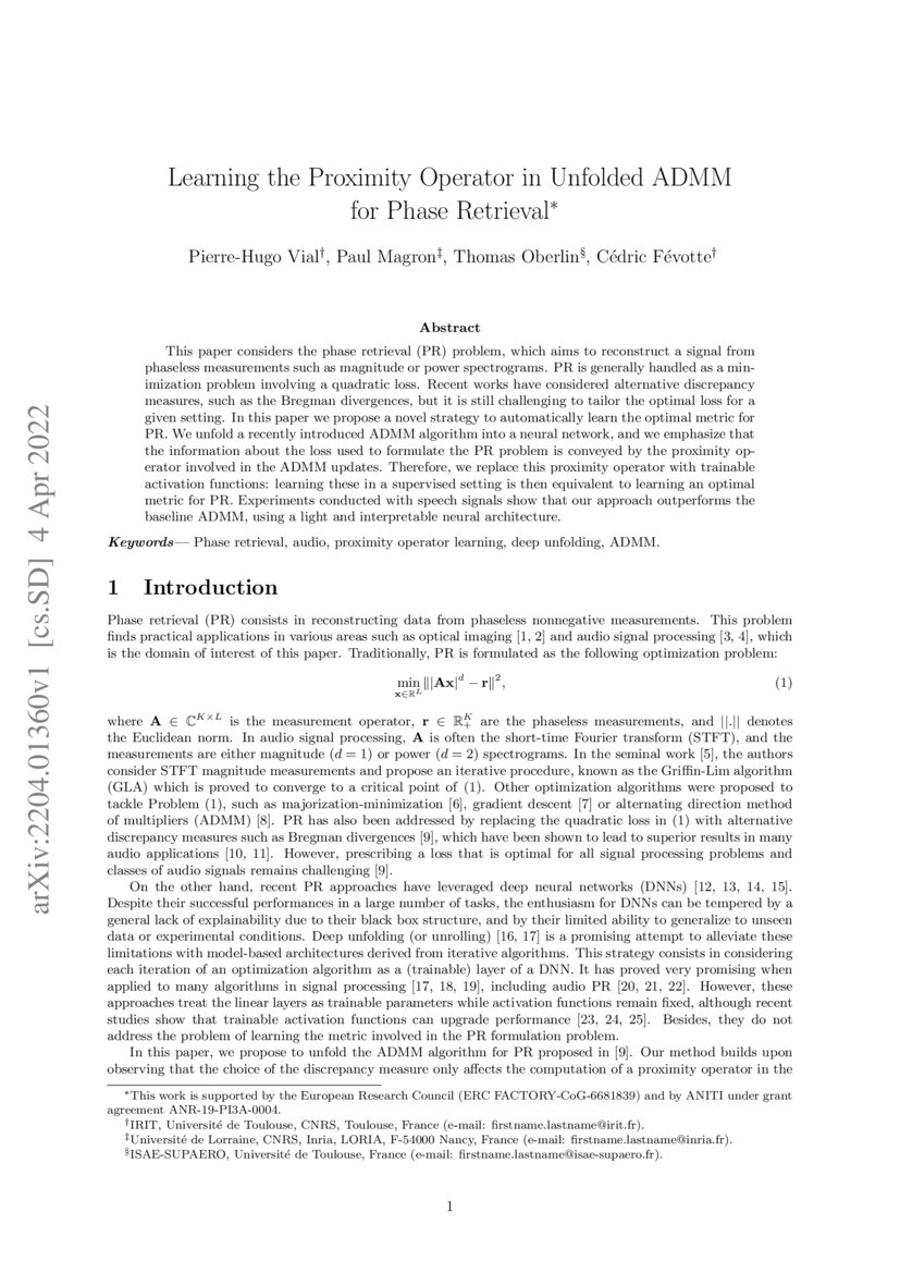 Learning the Proximity Operator in Unfolded ADMM for Phase Retrieval ...