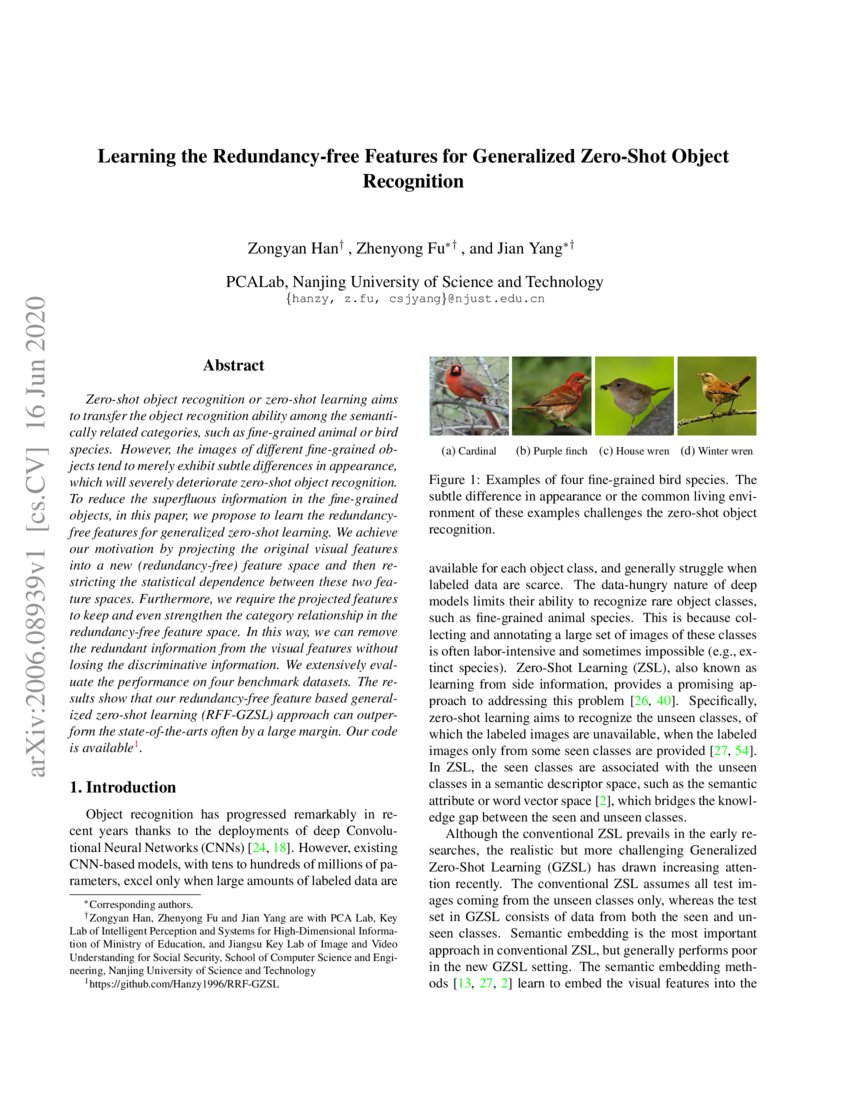 Learning the Redundancy-free Features for Generalized Zero-Shot Object ...