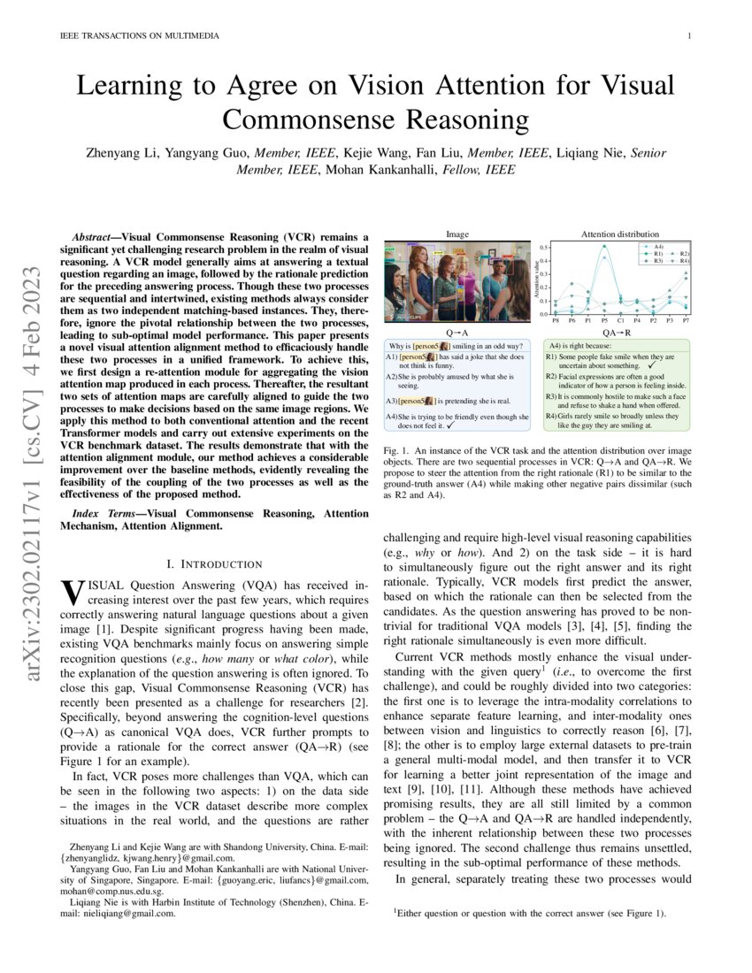 Learning To Agree On Vision Attention For Visual Commonsense Reasoning Deepai