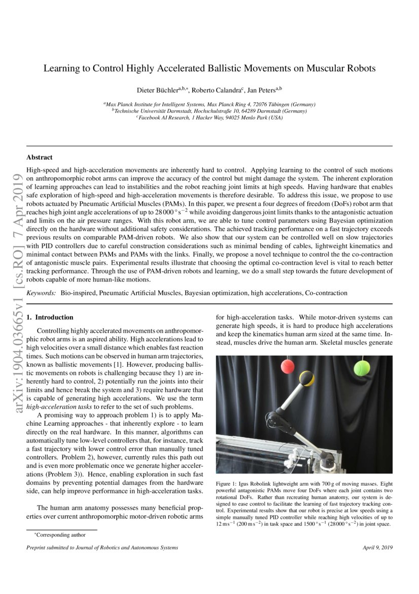 Learning to Control Highly Accelerated Ballistic Movements on Muscular ...