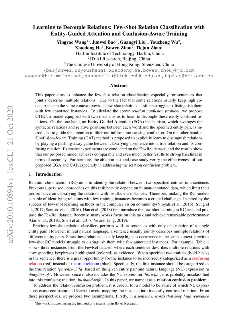 Learning to Decouple Relations: Few-Shot Relation Classification with Entity-Guided Attention ...