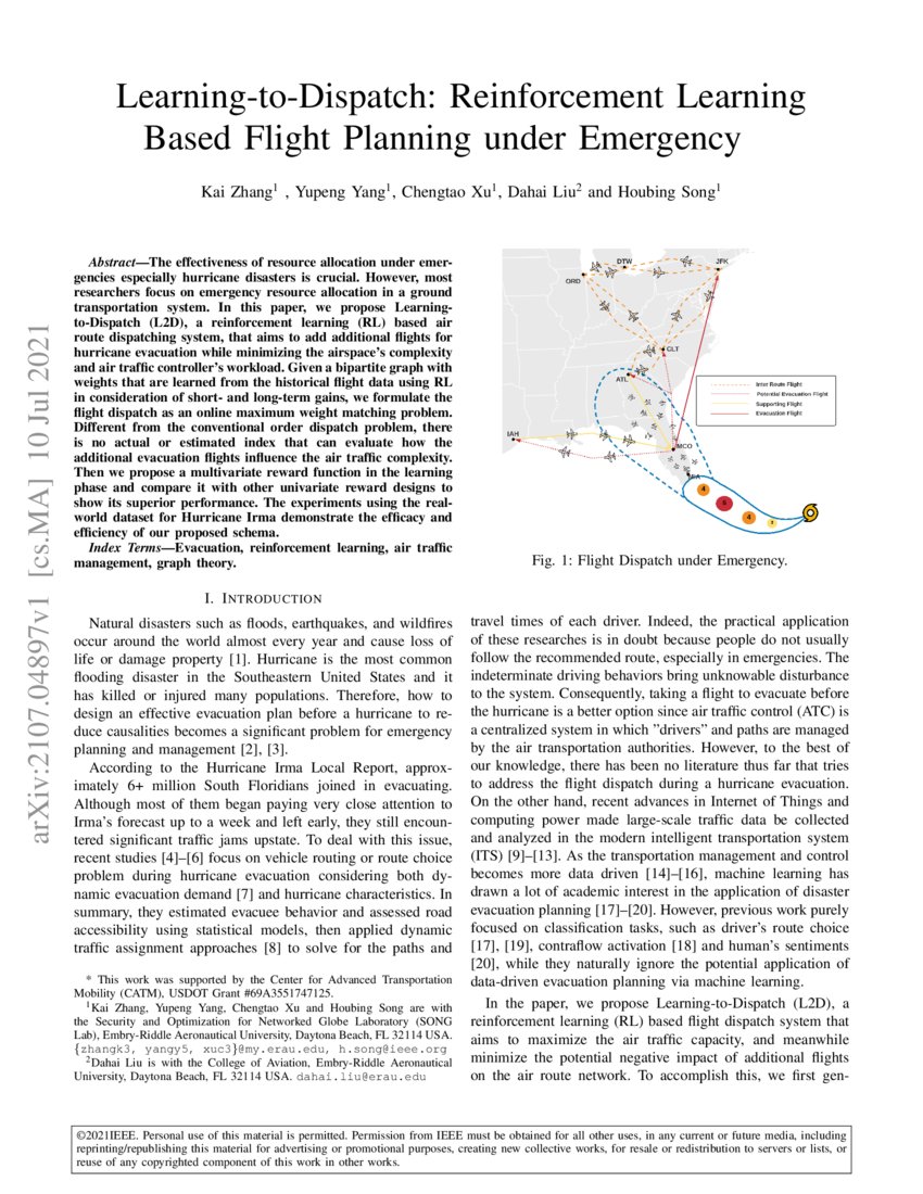 Learning-to-Dispatch: Reinforcement Learning Based Flight Planning ...