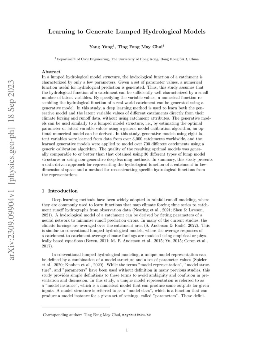 Learning to Generate Lumped Hydrological Models | DeepAI