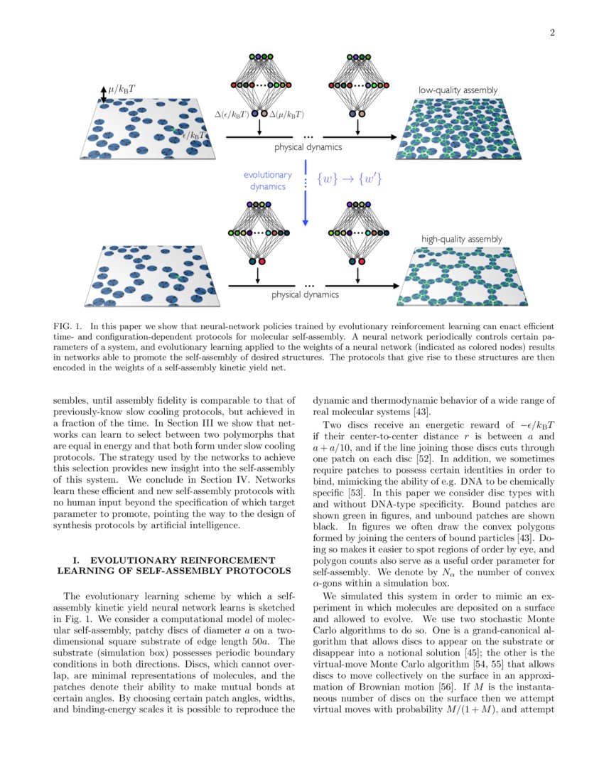 Learning To Grow Control Of Materials Self Assembly Using Evolutionary Reinforcement Learning
