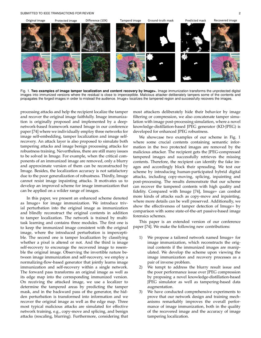 Learning to Immunize Images for Tamper Localization and Self-Recovery ... Learning to Immunize Images for Tamper Localization and Self-Recovery ...