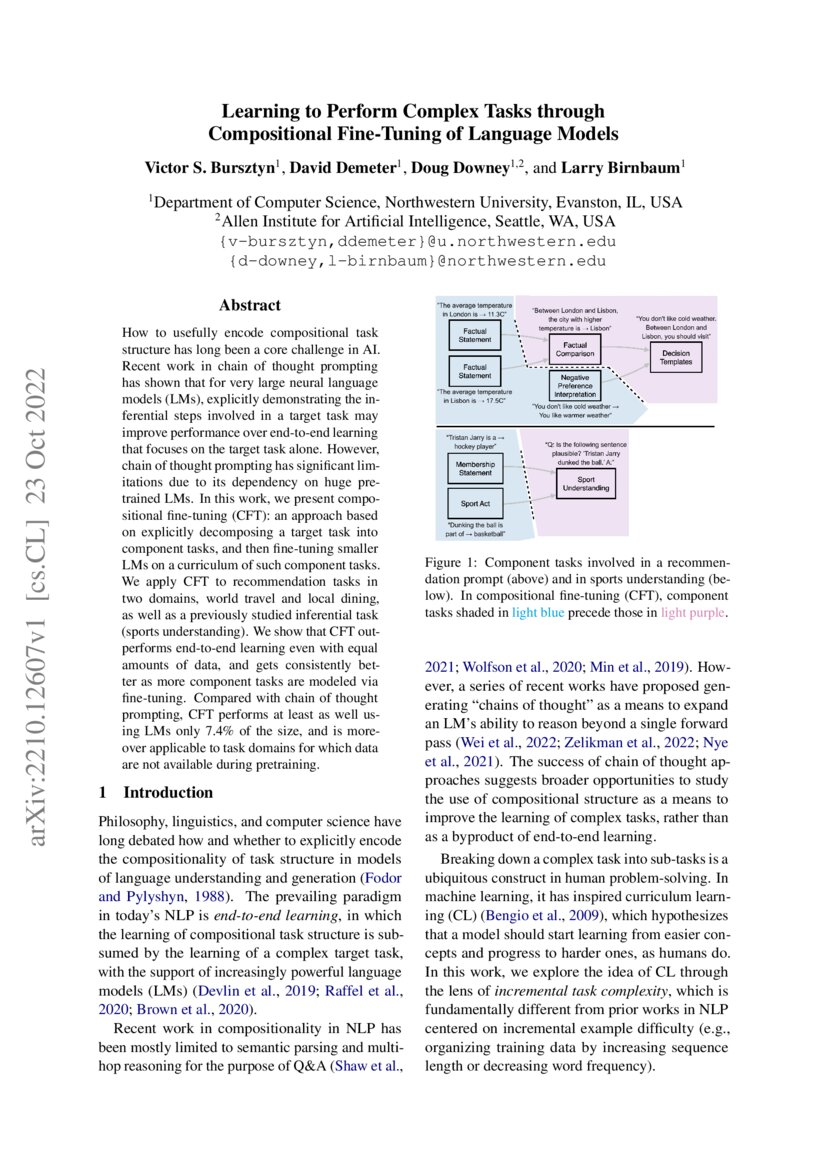 Learning to Perform Complex Tasks through Compositional Fine-Tuning of Language Models | DeepAI