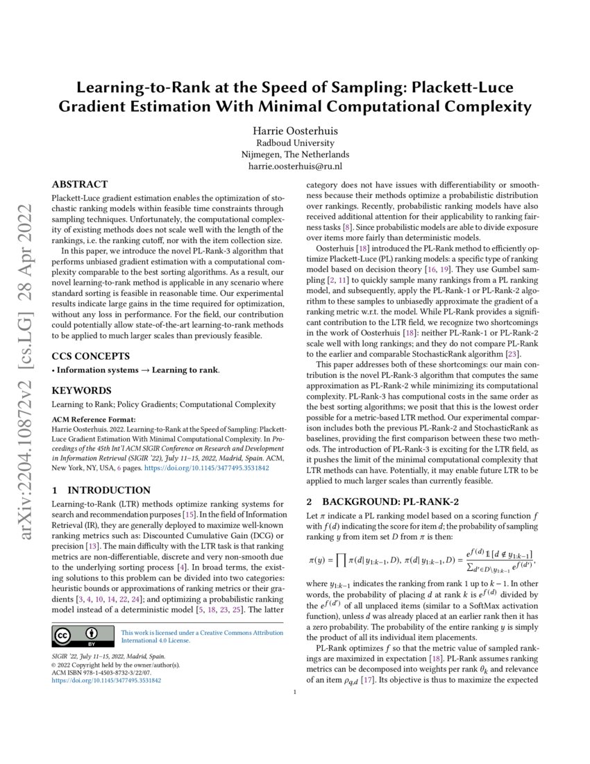 Learning-to-Rank at the Speed of Sampling: Plackett-Luce Gradient ...
