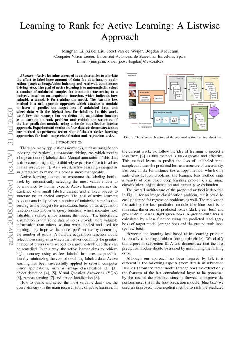 Learning to Rank for Active Learning: A Listwise Approach | DeepAI