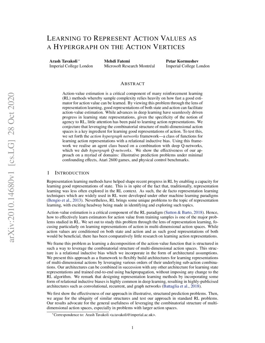 Learning to Represent Action Values as a Hypergraph on the Action ...
