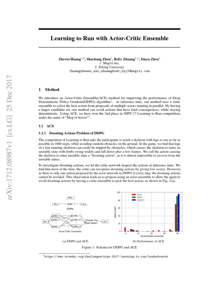 Learning to Run with Actor-Critic Ensemble | DeepAI